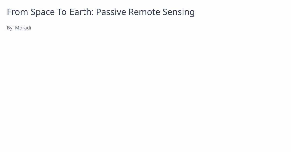 From Space to Earth: Passive Remote Sensing | Waterlyst