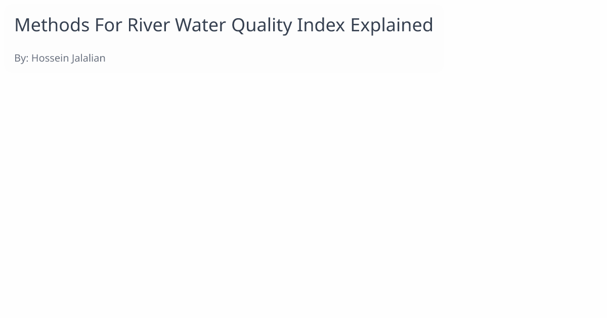 Methods for River Water Quality Index Explained | Waterlyst
